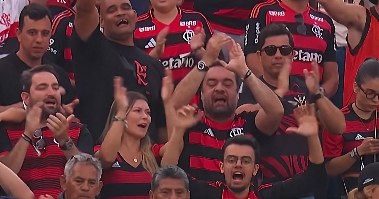 Cláudio Castro na torcida do Flamengo na final da Libertadores